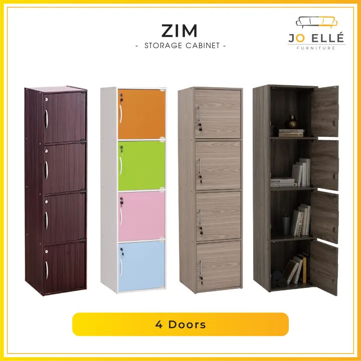 Jo ELLE - Zim 4 Doors Storage Cabinet with Lock / Storage Box / Almari ...
