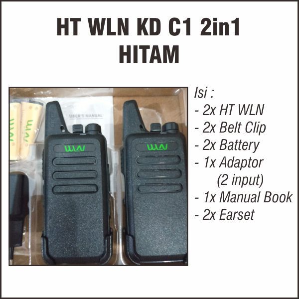 HT WLN 2 in 1 box KD C1 Hitam KD-C1 UHF Two Way Radio Handy Talky Single Band WLAN | Lazada ...