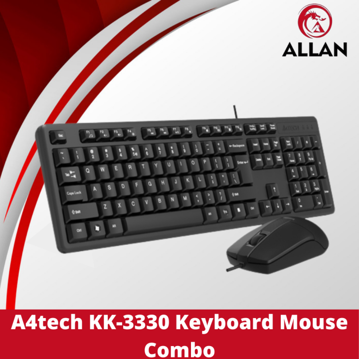 Allan A4tech KK-3330 Multimedia FN Desktop Keyboard Mouse Combo/ Office Keyboard and Mouse Combo ...