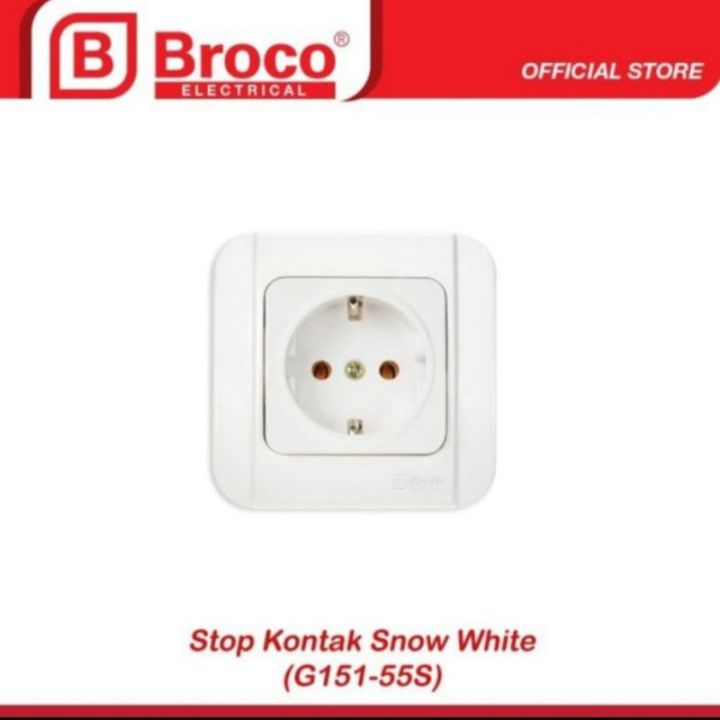 BROCO GALLEO IB STOP KONTAK TANAM PUTIH SNOW WHITE G15155S | Lazada ...