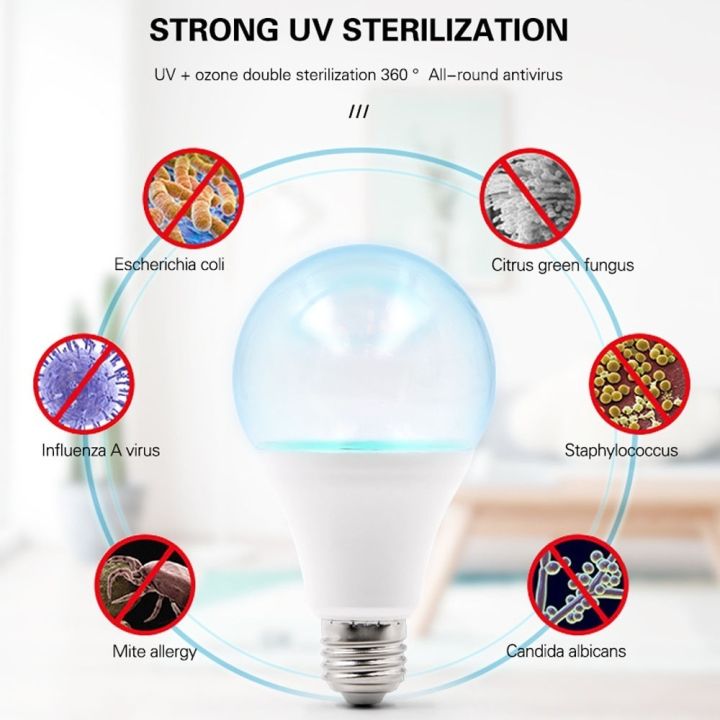 E27 LED light Germicidal Light UVC Lamp Sterilizer Disinfection lamp UV ...
