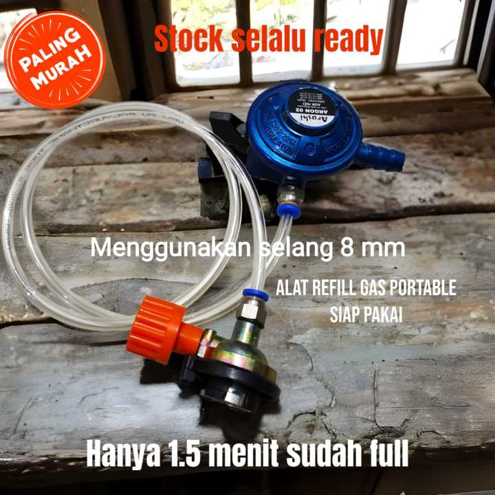 Alat refill gas kaleng portable selang out 8 mm | Lazada Indonesia