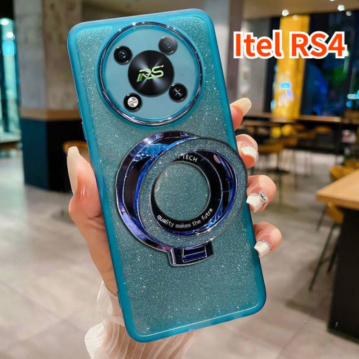 เคสสำหรับ Itel RS4 2024 4G 5G กระเป๋าใส่ของแหวนวิบวับสำหรับ ItelS24 ...