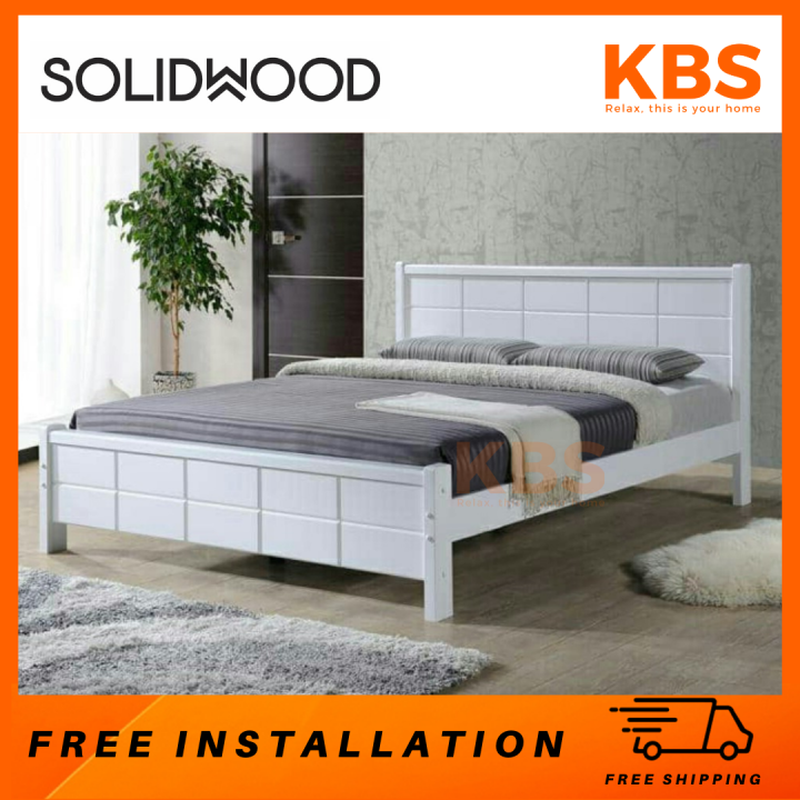 (FREE Installation+Shipping) KBS Flovila FULL SOLID WOOD Bed Frame ...