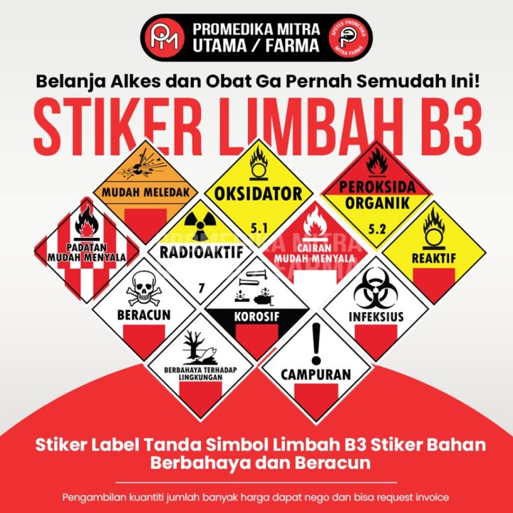 Sticker Label Tanda Simbol Limbah B3 Bahan Berbahaya dan Beracun ...