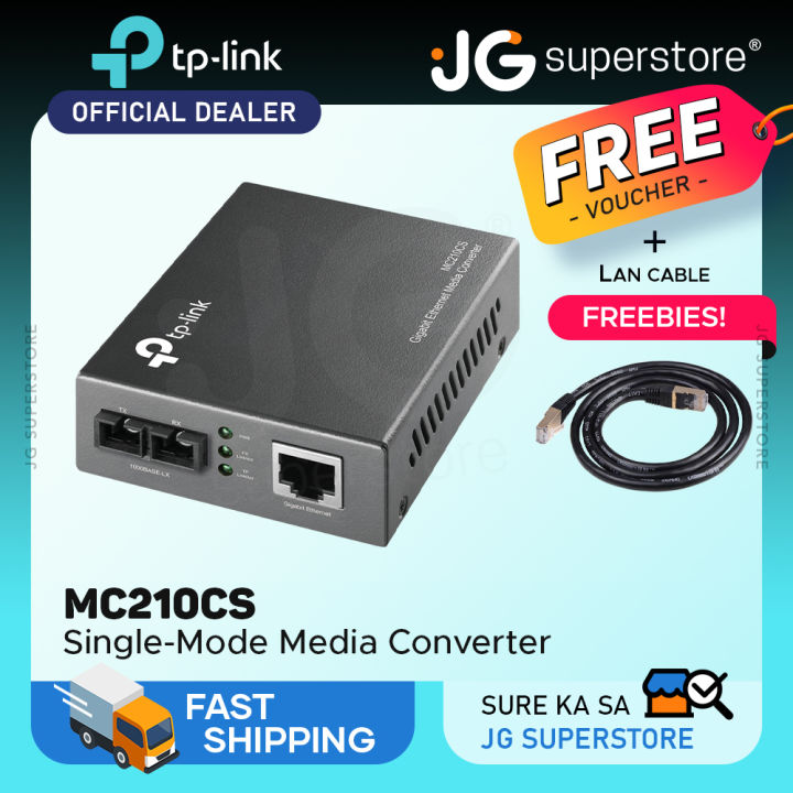 TP-Link MC210CS Gigabit Single-Mode Fiber Media Converter Extends Fiber ...
