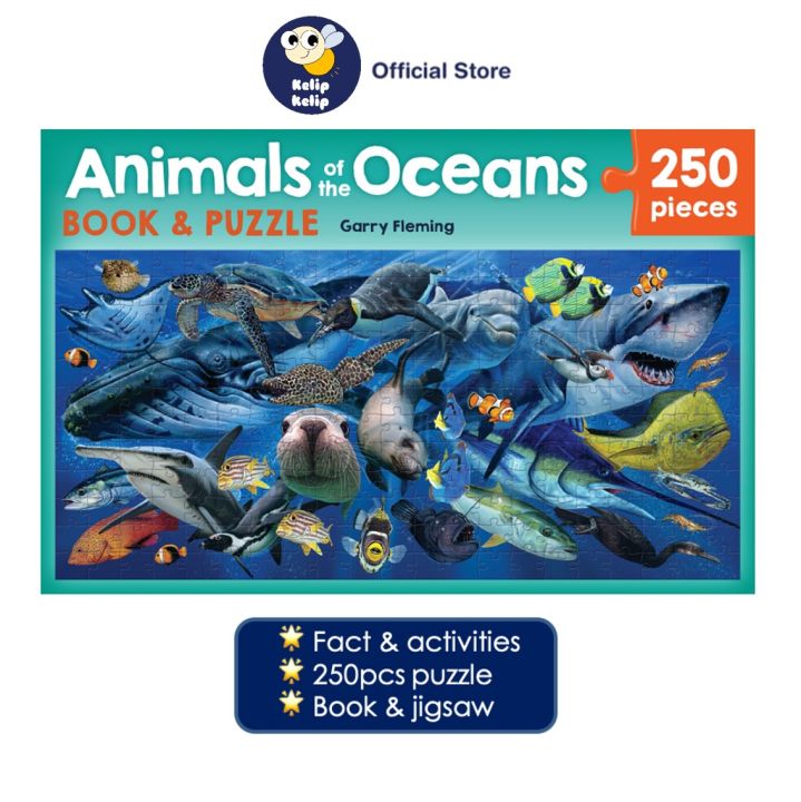 Ocean Animals Book & Puzzle 250pcs Gift Set for Kids to learn ...