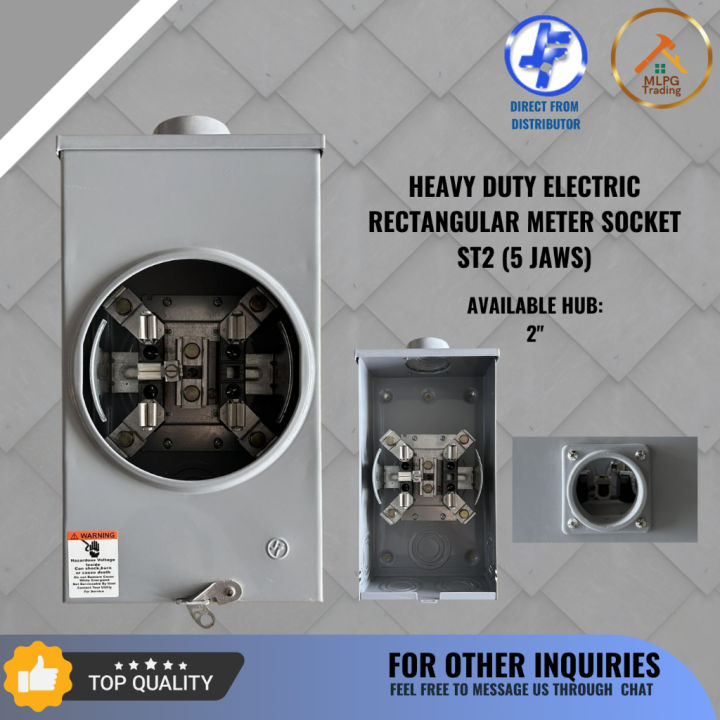 HEAVY DUTY Electric Rectangular Meter Base / Socket ST2 (5 JAWS) (2 ...