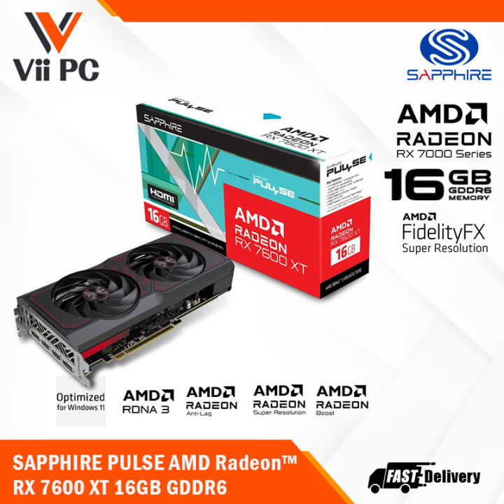 SAPPHIRE PULSE AMD Radeon™ RX 7600 XT/RX7600XT/RX 7600XT 16GB GDDR6 PCI ...