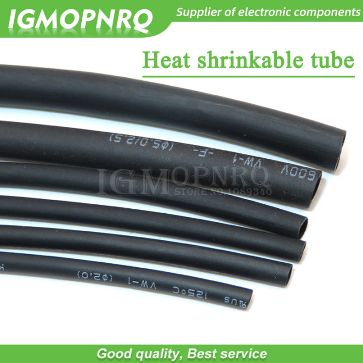 5MetersLOT Heat shrinkable tube 1mm 1.5mm 2mm 3mm 4mm 5mm 6mm Black ...