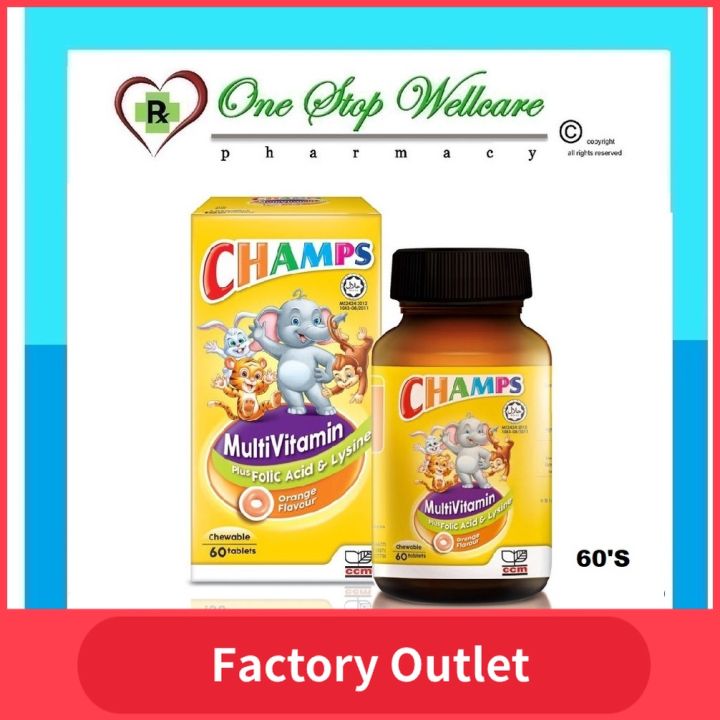 CHAMPS MULTIVITAMIN PLUS FOLIC ACID & LYSINE / OMEGA-3 / PINEAPPLE ...