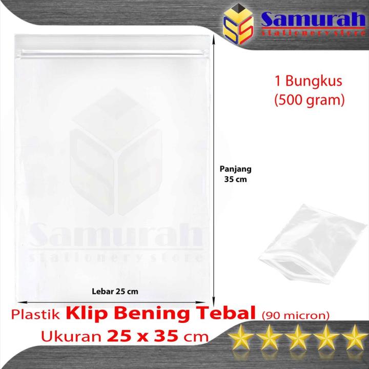 Plastik Klip PP Tebal Bening 25 x 35 x 90 Micron / Zip Lock PP Kaku ...