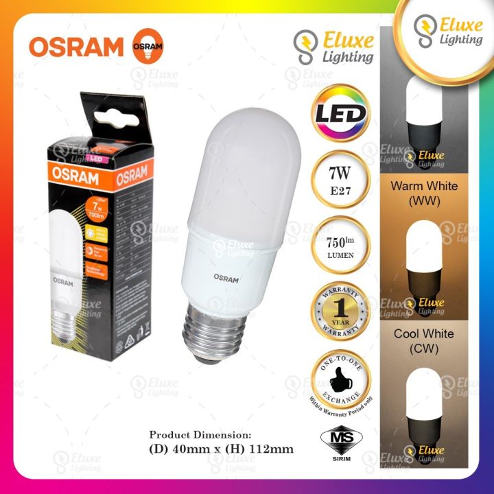 OSRAM 7W/10W/12W/14W/15W E27 LEDVALUE STICK BULB | Lazada