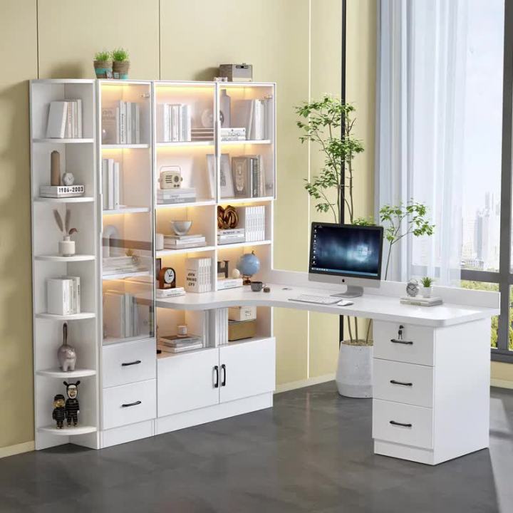 Spot parcel post Light Luxury Solid Wood Corner Study Table Desk ...