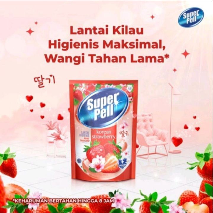 SUPER PELL Pembersih Lantai Korean Strawberry 770 ML | Lazada Indonesia