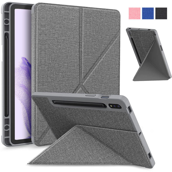 Premium Slim Soft TPU Back Cover with Pencil Holder Multi-Viewing ...