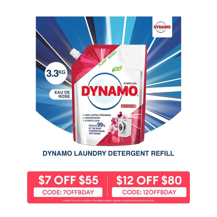 Dynamo Laundry Liquid Detergent Refill Pack 3.3kg - Eau De Rose ...