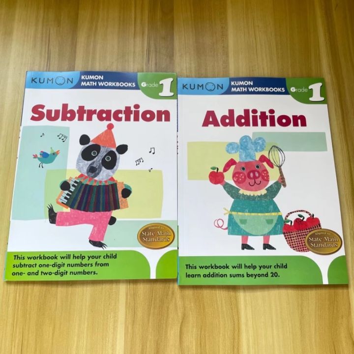 Kumon Grade 1 Workbook (2 books) Addition and Subtraction Elementary ...