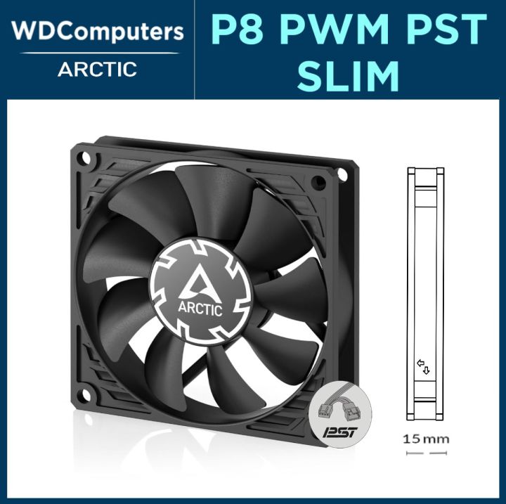 ARCTIC P8 Slim PWM PST - PC Fan, 80mm Case Fan, optimised for Static ...