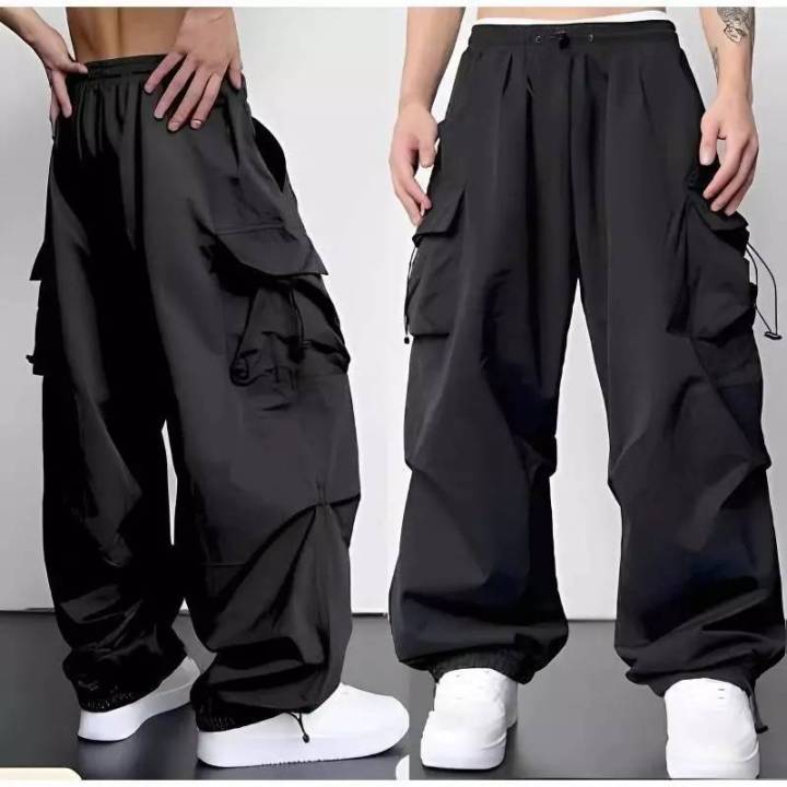 Celana Cargo Gombrong Panjang pria wanita Streetwear - Korean Style Unisex Highwaist CARGO PANTS ...