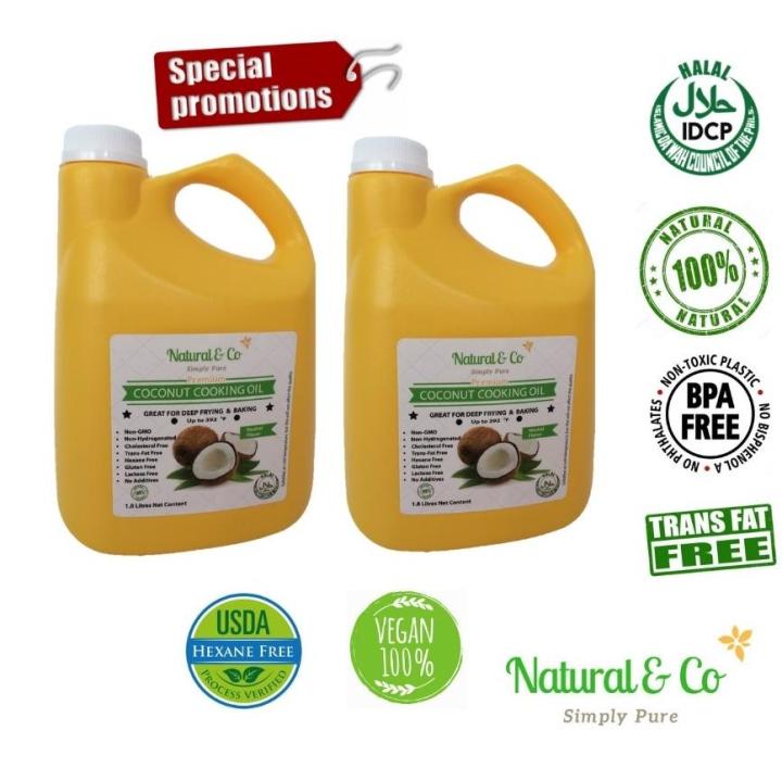 Natural & Co Premium Coconut Cooking Oil 1.8L X 2 *LIMITED TIME ONLY ...