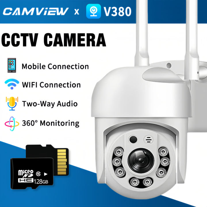 CAMVIEW V380 Outdoor CCTV Camera Wifi Connect to Cellphone Wireless CCTV Waterproof 360 Degree ...