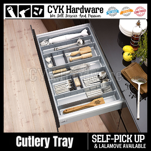 CUTLERY TRAY INSERTS FOR KITCHEN DRAWER (GREY ABS) ( SPOON TRAY ) | Lazada