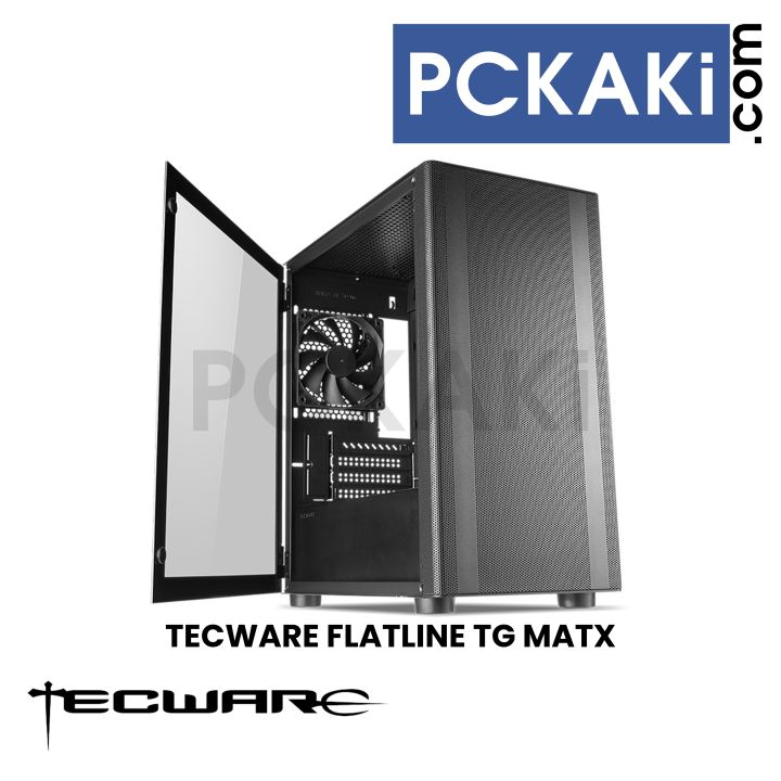 [MATX] TECWARE FLATLINE TG BLACK HIGH AIRFLOW FULL MESH PANEL MATX CASE ...