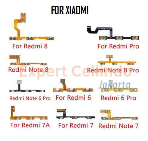 FLEXIBLE ON OFF VOLUME XIAOMI REDMI 8 7 6 PRO 6A 7A 8A REDMI NOTE 6 7 8 PRO - FLEXIBELK POWER ...
