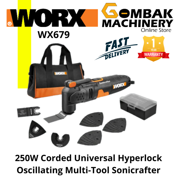 WORX WX679 250W Corded Universal Hyperlock Oscillating Multi-Tool ...
