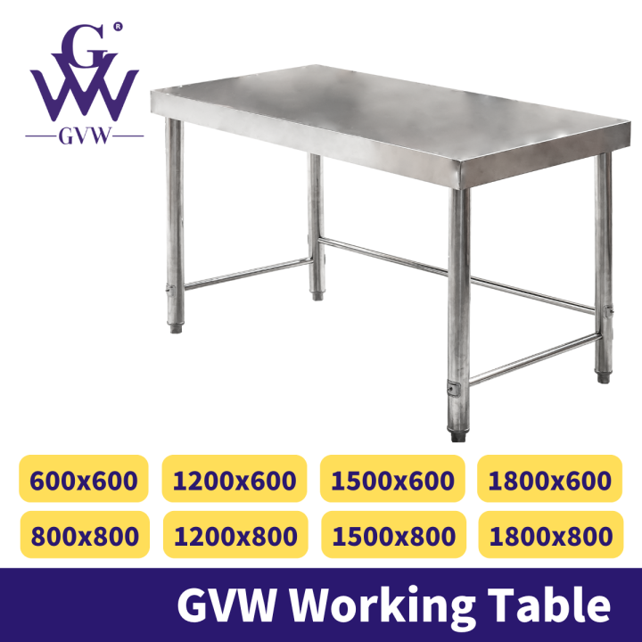 GVW Stainless Steel Working Table Meja Dapur Dining Table Set Meja ...