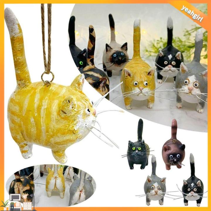 YEAHGIRL Resin Tail Cat Tail Up Pendant Home Decor Christmas Decoration ...