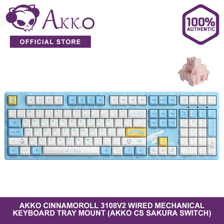 Akko Cinnamoroll 3108V2 Wired Mechanical Keyboard Tray Mount (Akko CS Sakura Switch) | Lazada PH