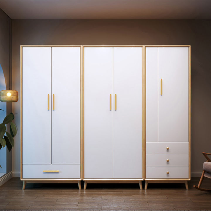 Nordic Solid Wood Wardrobe Modern Minimalist Two-Door Four-Door ...