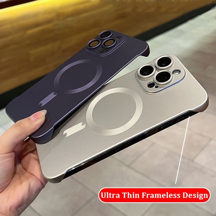 HOCE Luxury Ultra Thin Frameless Magnetic Cases For iPhone 16 15 14 13 ...