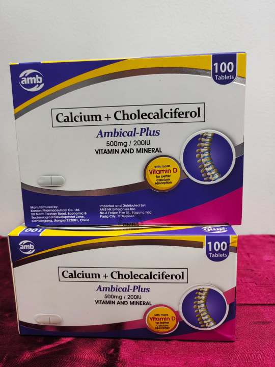 AMBICAL-PLUS Calcium / Cholecalciferol (Vit. D3) 500mg / 200IU Tablet ...