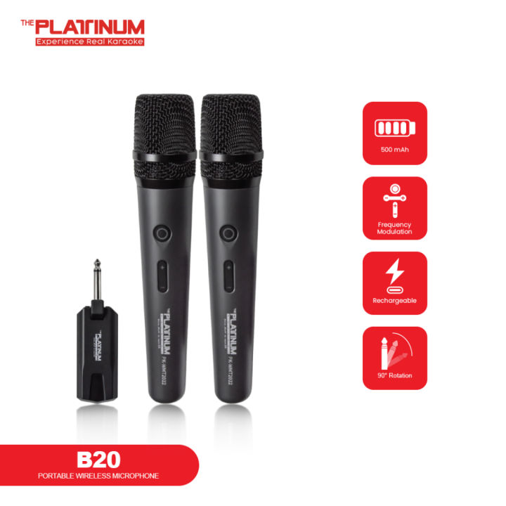 Platinum Karaoke B20 Portable Wireless Microphone | Lazada PH