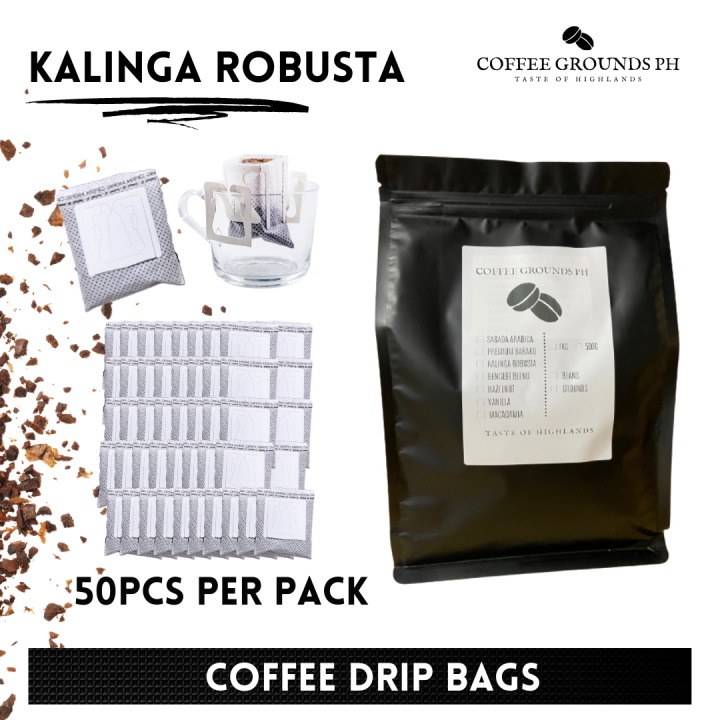 Coffee Grounds PH - Kalinga Robusta Drip Bag 50pcs | Coffee Drip 13g ...