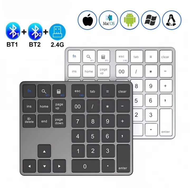 Dual Mode Numeric Keypad 2.4G Wireless Keyboard Dual Bluetooth Keyboard ...