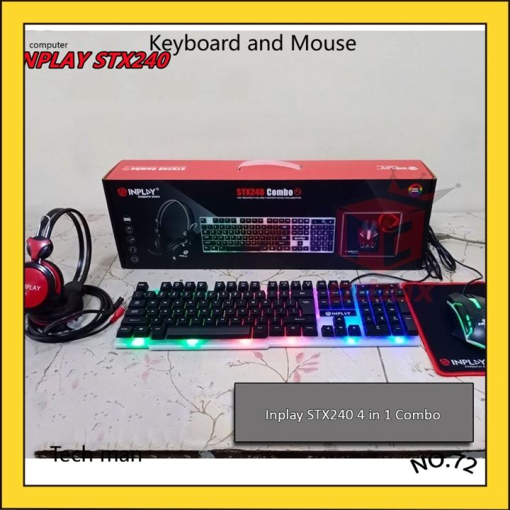Inplay Stx 240 Gaming Keyboard And Mouse With Headset Mouse Pad Combo ...