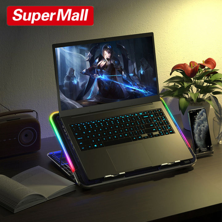 BISA COD Cooling Pad Laptop Gaming Laptop 6 Fan LED Silent Noise ...