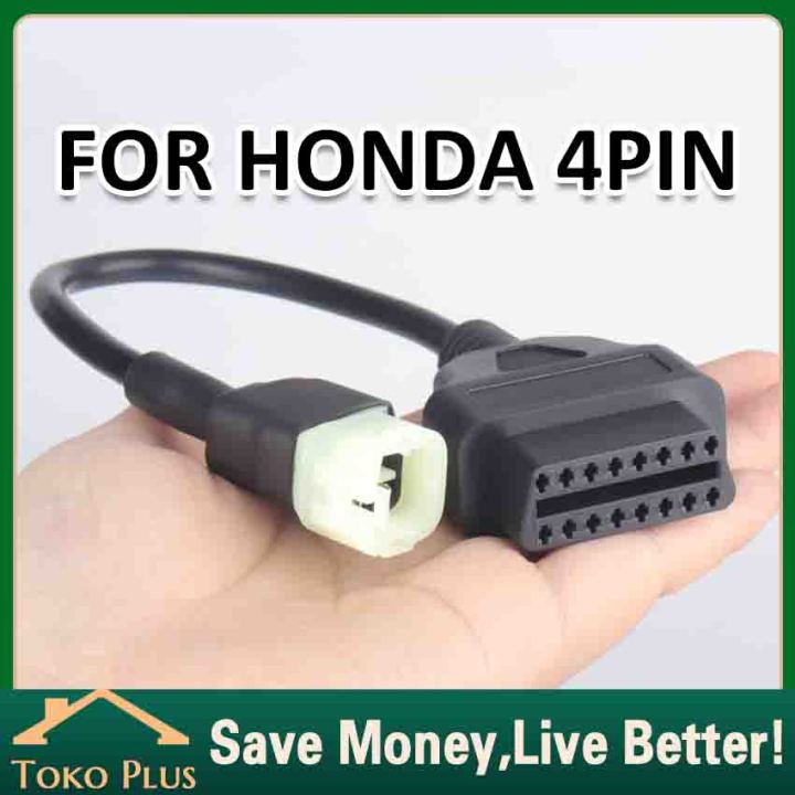 Honda 4 Pin Kabel Scan Adapter OBD2 OBD 2 Motor OBD2 to 4 Pin ...