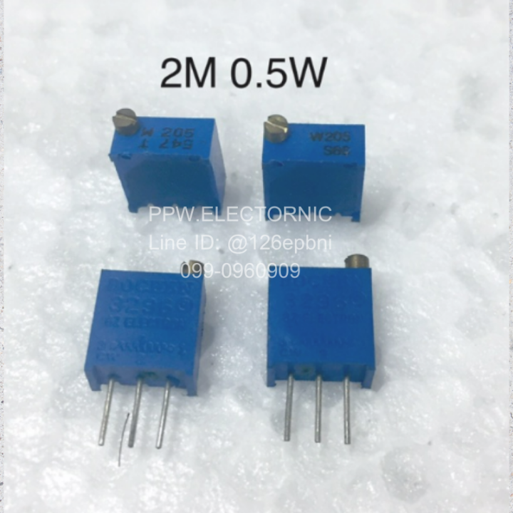 10ชิ้น Trimpot 2M (205) +-10% 0.5W 25 Turns 2เมกะโอห์ม 0.5 วัตต์ ค่า ...