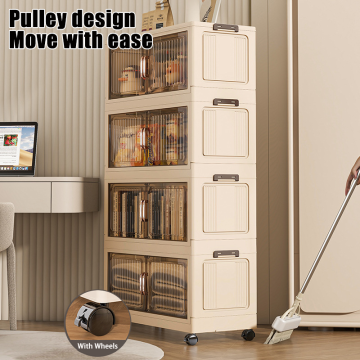 【𝗟𝗮𝗿𝗴𝗲𝘀𝘁 90CM】 StyleDwell L90cm Large Foldable Storage Cabinet 3-6 ...