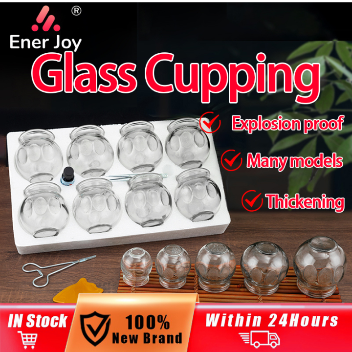 12/5PCS Glass Cupping Therapy Set Thick Glass Cupping Set Fire Glass ...