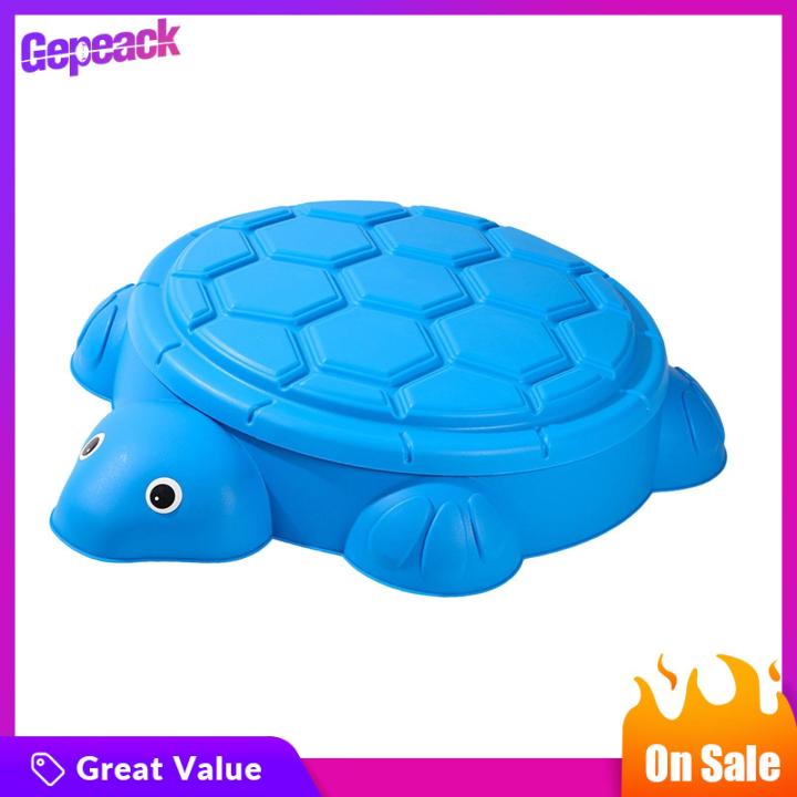 Gepeack Turtle Sandbox with Lid Sandpit Multifunctional Portable Mini ...