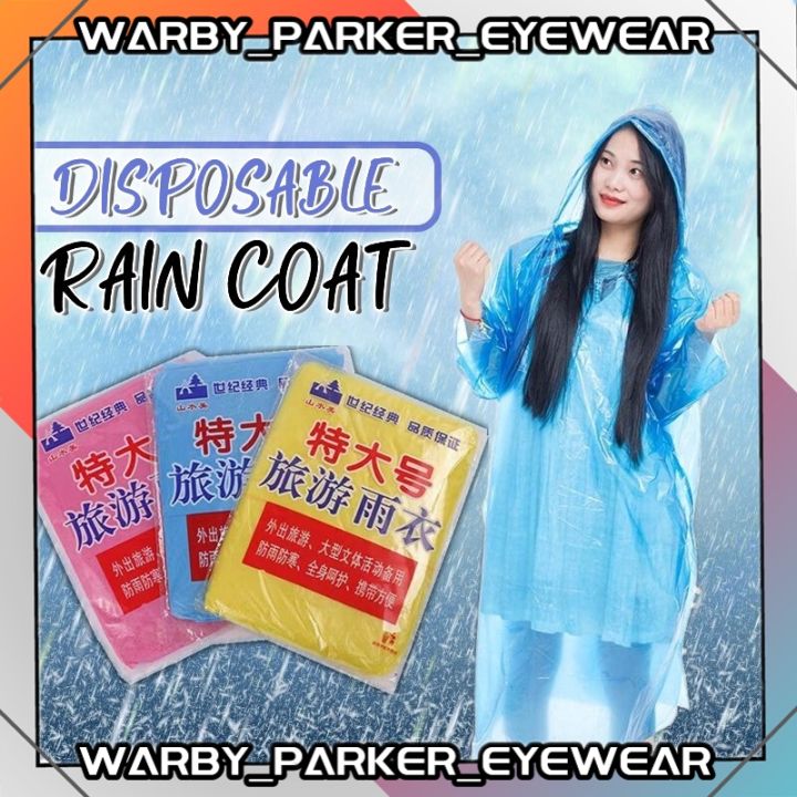One Time Use Adult Disposable Raincoat Waterproof Clear Rainwear ...