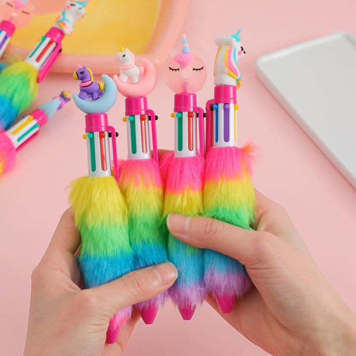 6 Colored Unicorn/Sanrio Soft Fur Pen | Lazada PH