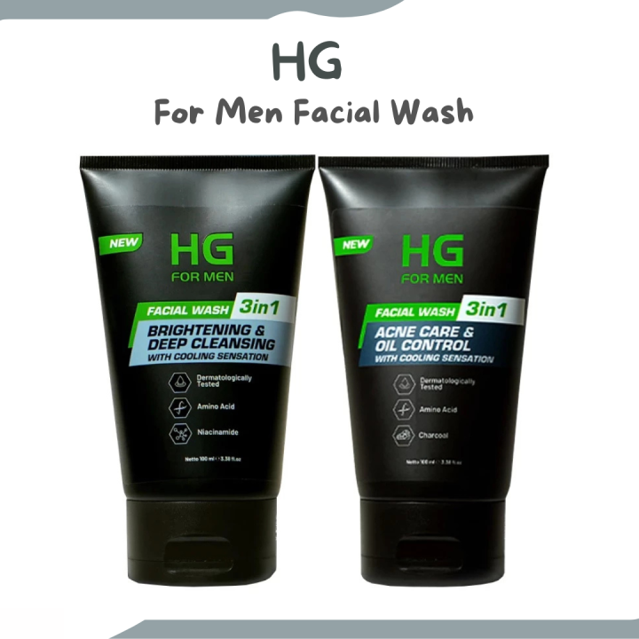 HG For Men Facial Wash Acne Care and Oil Control 100ml/Pembersih Wajah ...