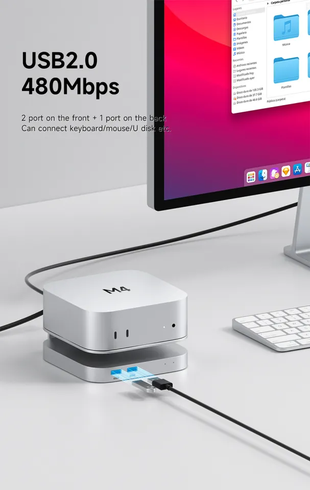 Mac Mini M4 Dock Hagibis & Stand With SSD Enclosure, 3 In 1 USB Type-C ...